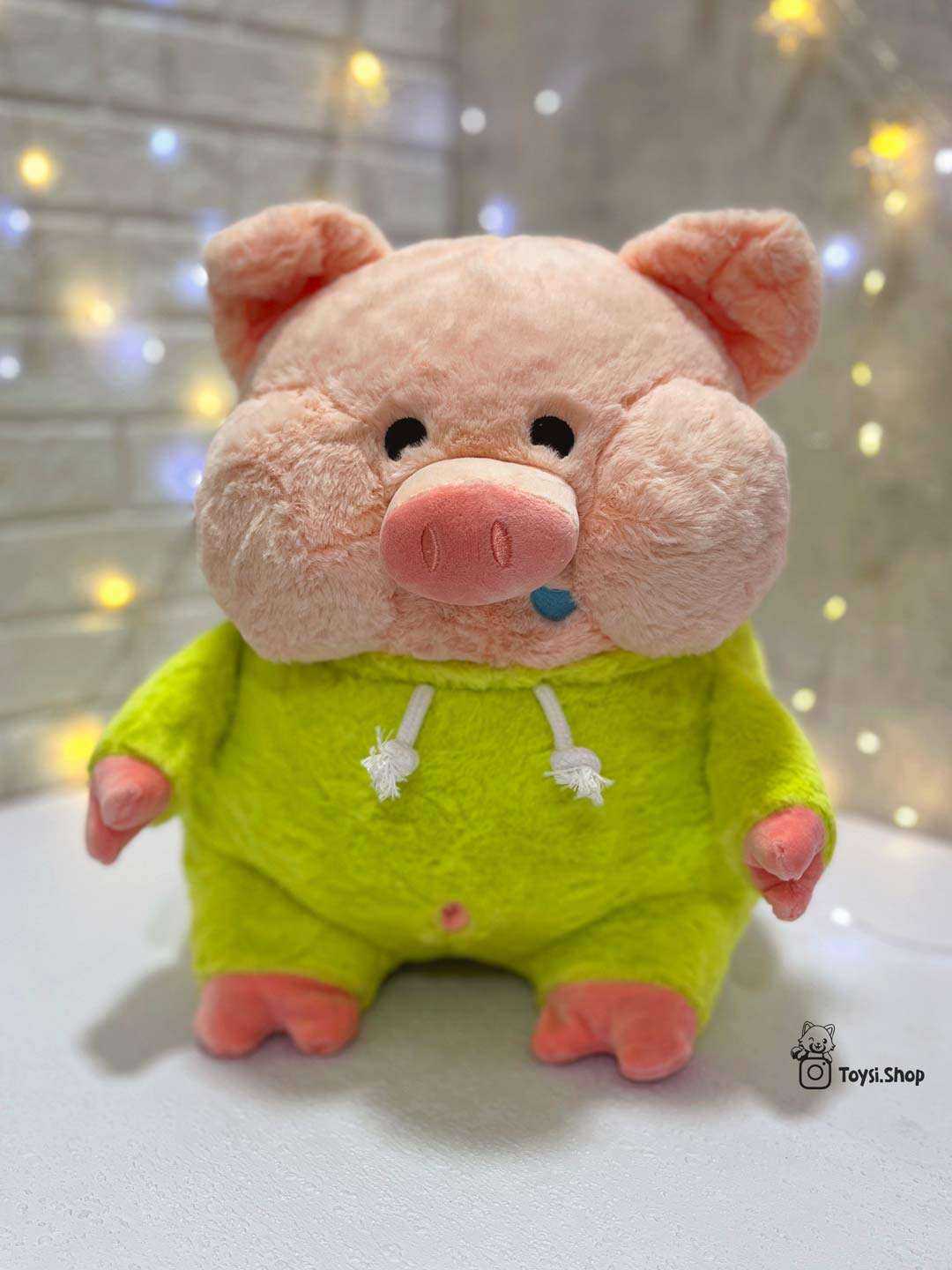 عروسک خوک لباس دایناسوری - فروشگاه عروسک پولیشی تویزی شاپ